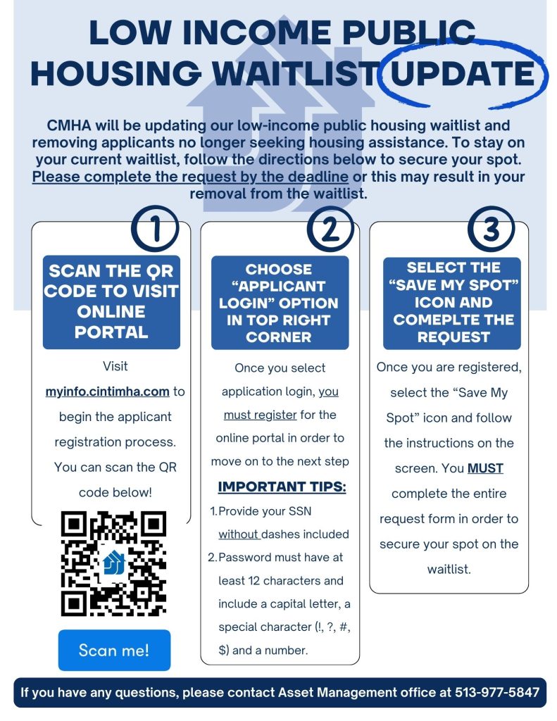 Updating Public Housing Applicant Information for Waitlist